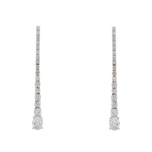 LATELITA White / Silver Hollywood Drop Earrings Silver - White/silver