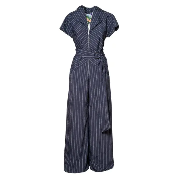 ARTISTA Blue / White Glance Jumpsuit - Blue/white