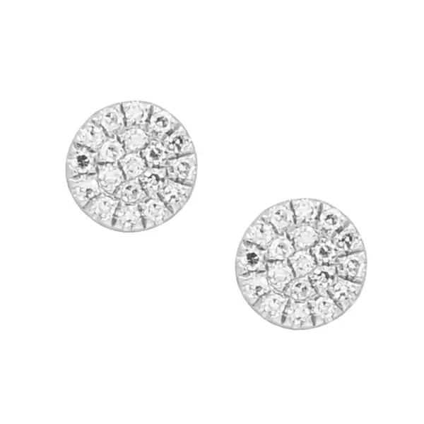 KAMARIA Diamond Disk Stud Earrings In Gold Gold - White