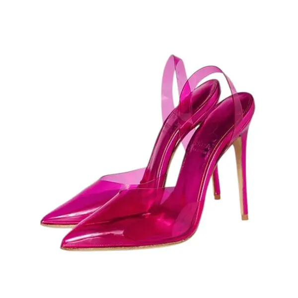 AETHRA SHOES Atea Transparent High Heel Slingback - Pink