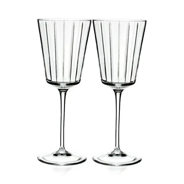 ELISKÁ Pair Of Crystal Wine Goblets - Red