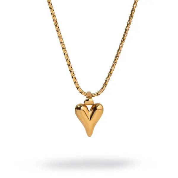 EBRU JEWELRY Infinite Love Heart Pendant Statet Necklace - Gold