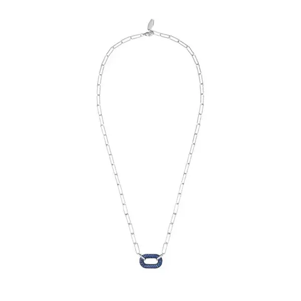 Arte Madrid Toggle Puffy Oval Link Necklace - Blue
