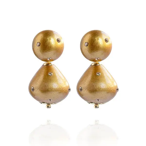 SAULE LABEL Nina Earrings In Jet Ray - Gold