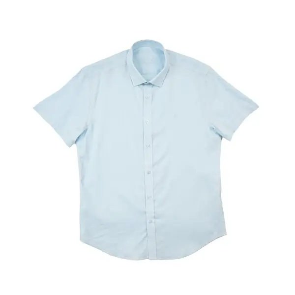 EIGHT X Essential Linen Button Short Sleeve Button Down Shirt Light - Blue