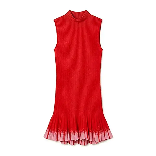 ARTO. Orange / Pink Flying Cotton Knit Summer Wedding Cocktail Mini Dress Orange Pink - Orange/pink