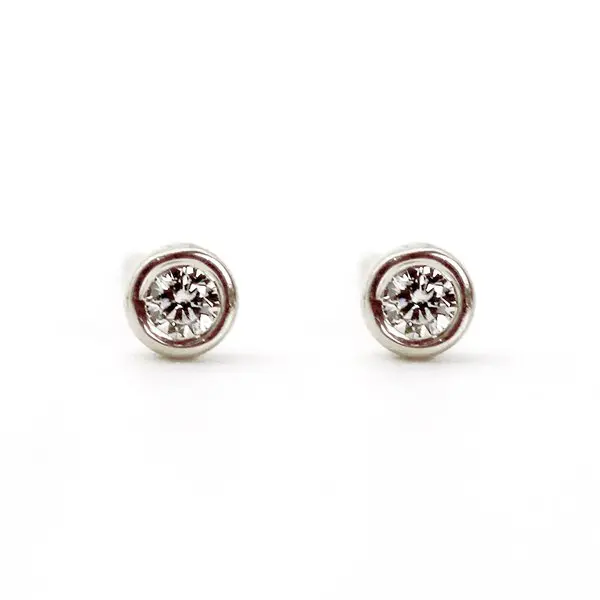 VICSTONENYC FINE JEWELRY Natural Diamond Stud Gold Earrings - White