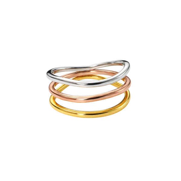 LUCY QUARTERMAINE Waterfall Tri Tone Ring - Gray/yellow