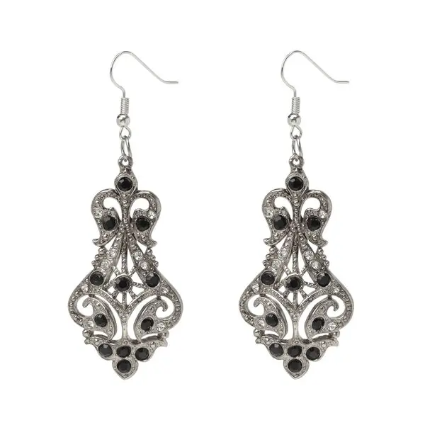CARAMEL VINTAGE JEWELLERY Vintage Plated Lilibeth Earrings - Silver