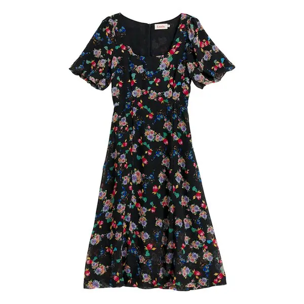 LOUCHE Nadine Carpathian Florals Print Midi Dress - Black