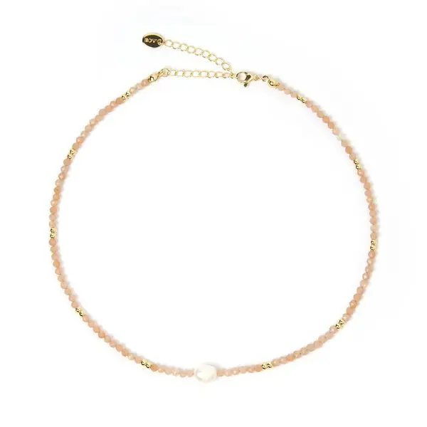 ARMS OF EVE Mila Gemstone & Pearl Choker - Pink