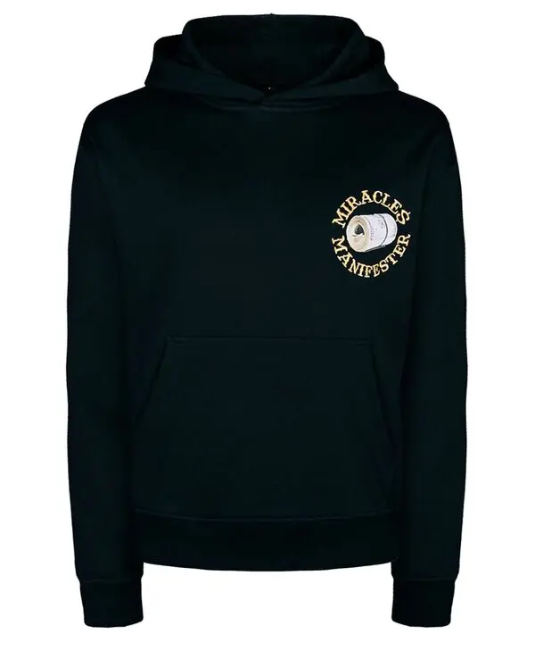 MIRACLES MANIFESTER Good Luck Embroidered Hoodie - Black