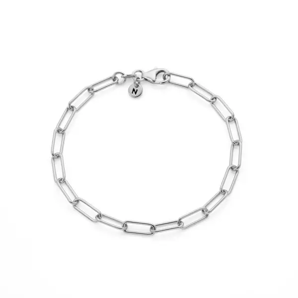 NELLOU JEWELLERY Paperclip Bracelet Sterling - Silver
