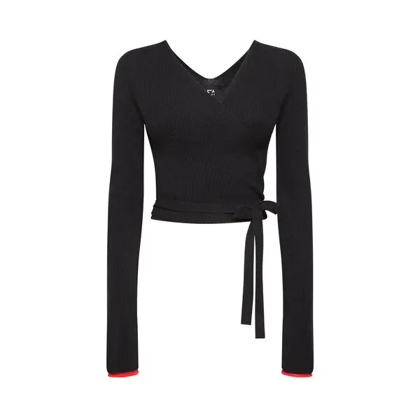 SVETA MILANO Judith Cashmere-wool Blend Wrap Cardigan - Black