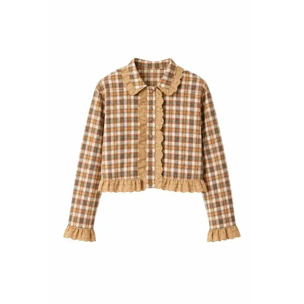 Carmen Says Willow Plaid Crop Shirt - Brown