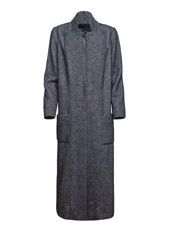 HELENE GALWAS Edith Herringbone Wool Coat - Grey