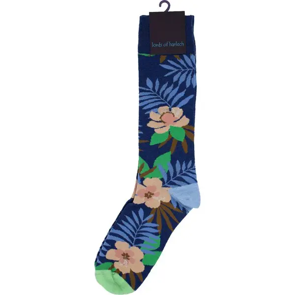 LORDS OF HARLECH Donald Farm Floral Navy - Blue