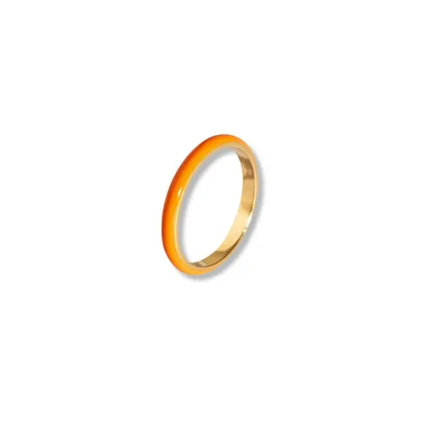 CLAIRE HILL DESIGNS Coral Enamel Stacking Ring - Orange