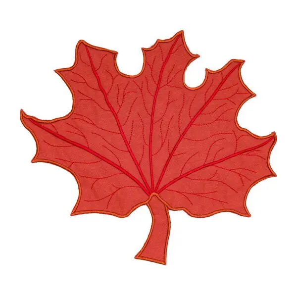 KM HOME COLLECTION Maple Leaf Cotton Placemats Set Of Two - Red