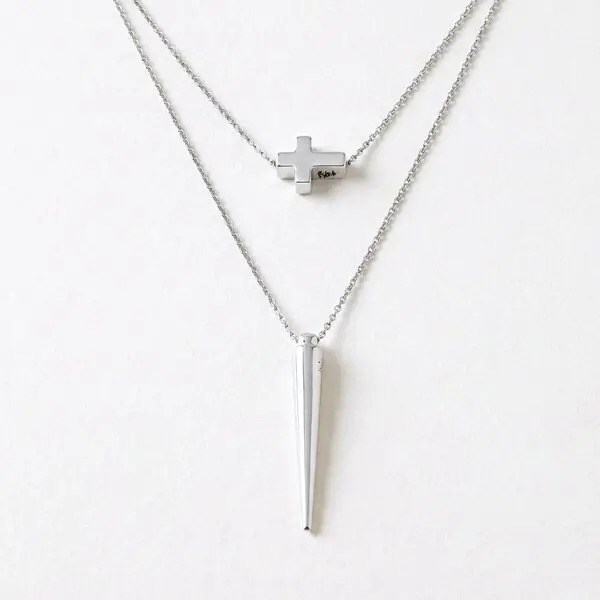 ISKRA Cross & Spike Necklaces - Silver