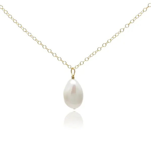 KIRI & BELLE Florence Baroque Pearl Pendant Filled Necklace - Gold