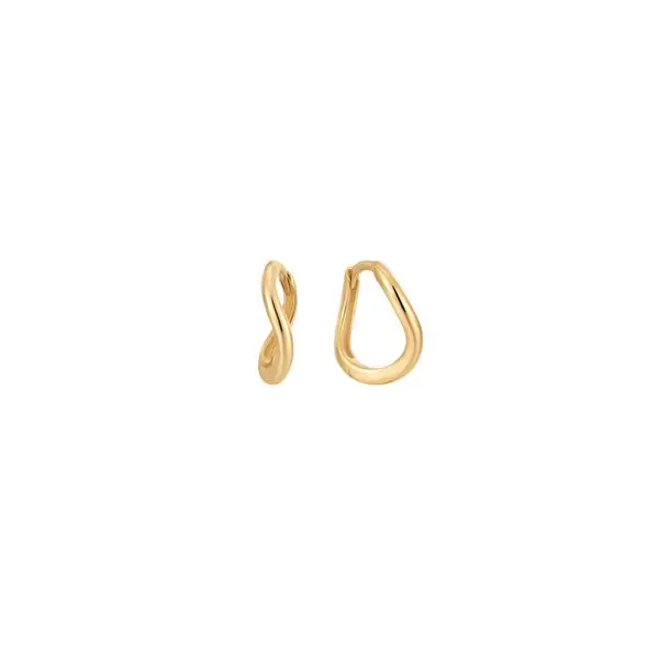 VANCHI 14k Recycled Solid Yellow Twisted Huggie Earrings - Gold