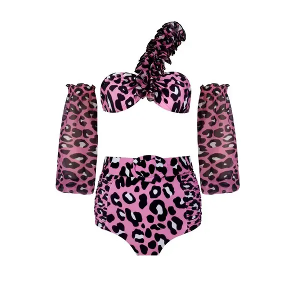 NUR KARAATA Lilou Leo Swimsuit - Pink