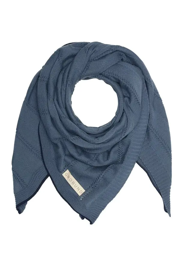 GROBUND Astrid Scarf The One In With Contrast Edging - Blue