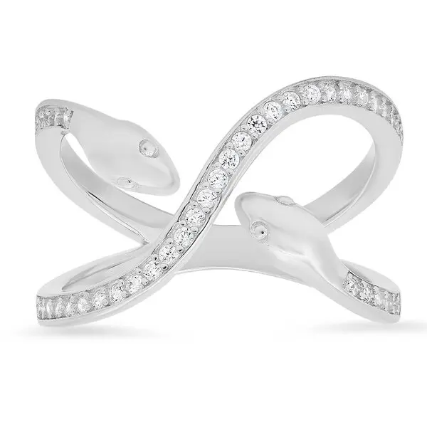 KYLIE HARPER Snake X Ring In Sterling - Silver
