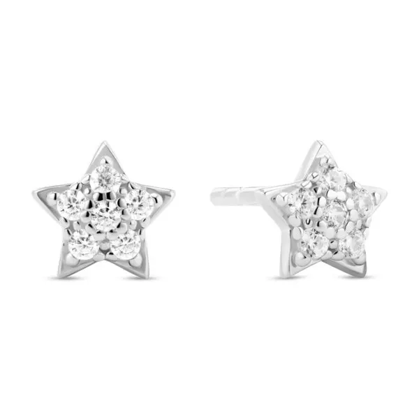 SIF JAKOBS JEWELLERY Silver / White Earrings Astri Silver - Silver/white
