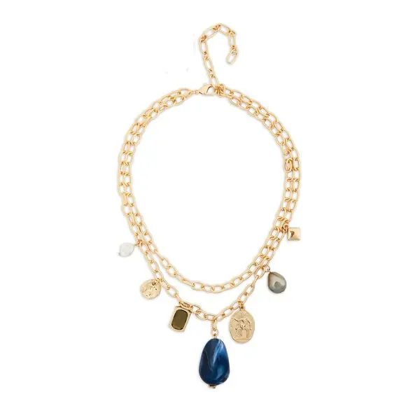 Saachi En Muse Layered Charm Necklace - Gold