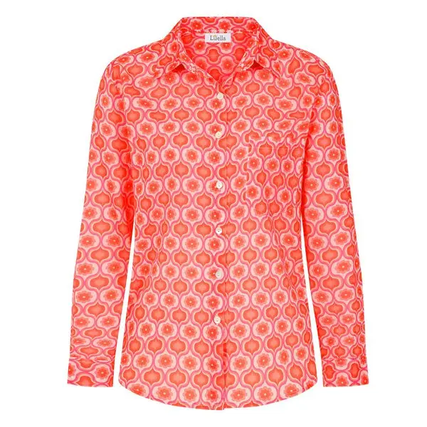 LUELLA FASHION Neutrals Dieppe Cotton Shirt Printed Pattern - Red