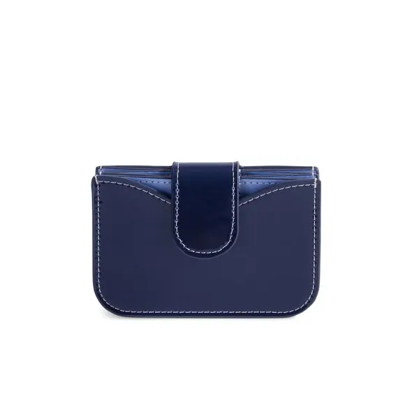 JURGI BRAND Accordion Wallet In Patent Leather – Navy - Blue