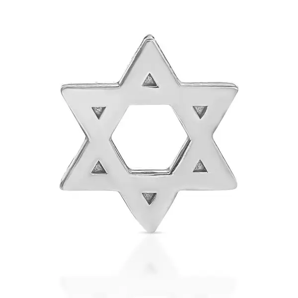 Maya Brenner Designs Charm Stud 14k White Gold Star Of David