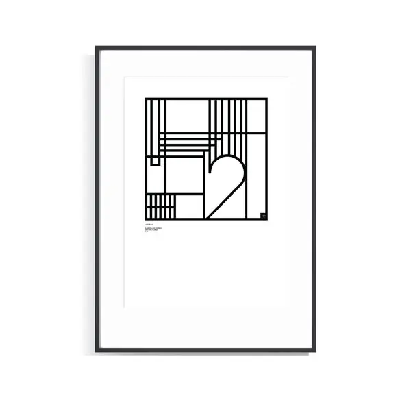 Curiosity Snug Numerology Series – Abstract Lines Number Two Limited Edition Print - Black