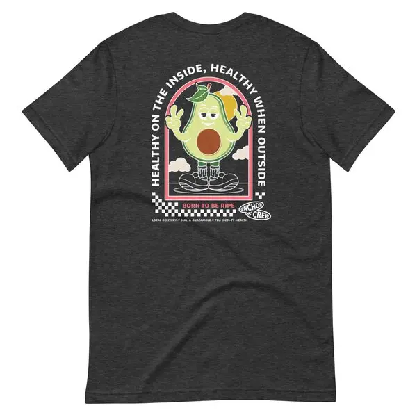 ANCHOR & CREW Heather Ripe Avocado Dial-a-local Organic Cotton T-shirt - Black