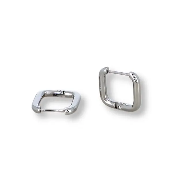 DIVINE ARIA The Arla Square Huggie Hoops - Silver