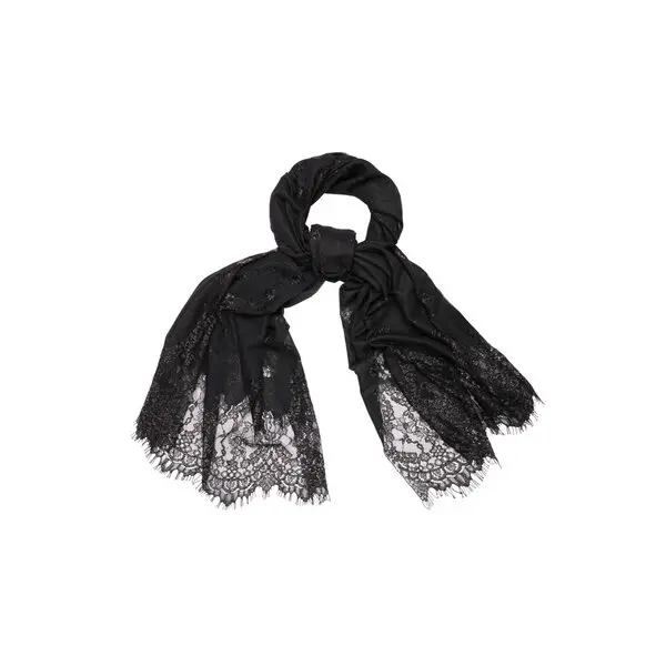 Saachi Lace Shimmer Scarf - Black
