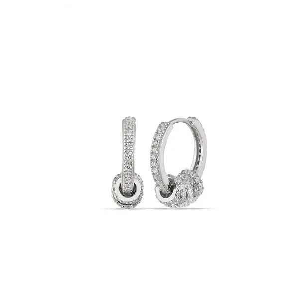 SPERO LONDON Sterling Cz Jewelled Hoops - Silver