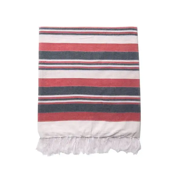 GREYMINT Grey / White / Red Costa Brava Throw - Grey/white/red