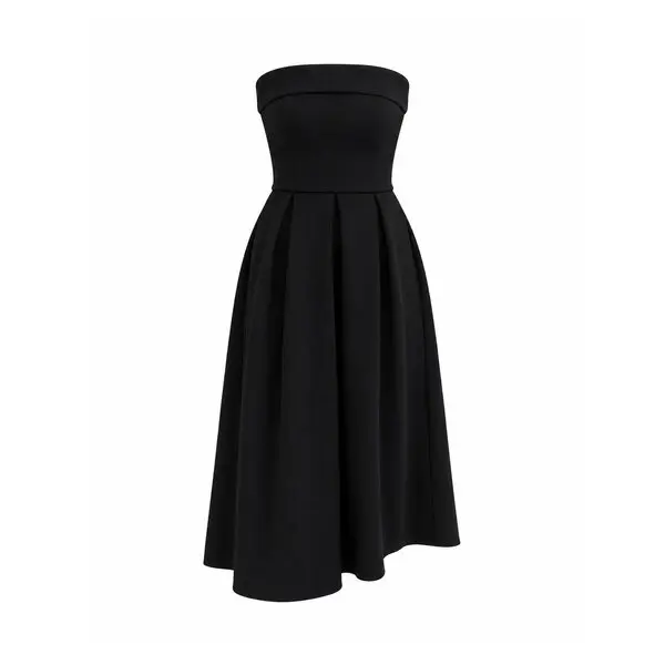 GIRL IN MIND Danni Strapless Bandeau Midi Dress - Black