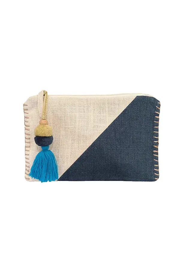 SIDNEY BYRON Navy Suncatcher Zippered Pouch With Terrycloth Interior - Blue