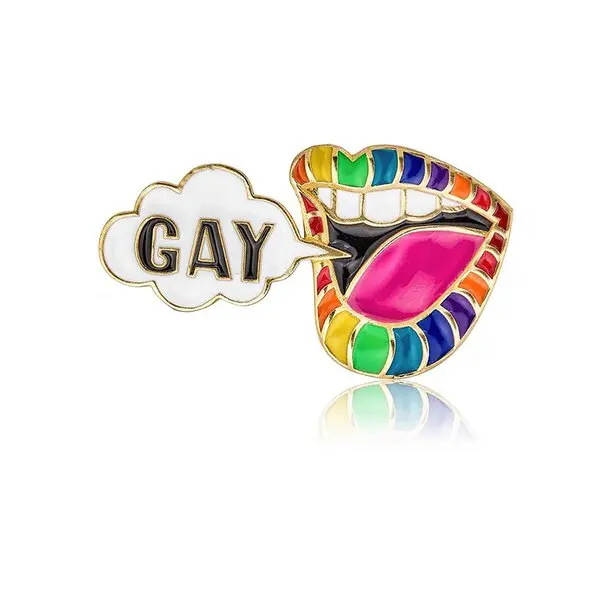PASSIONATE PROTEST COLLECTION Say Gay Pin - Brown