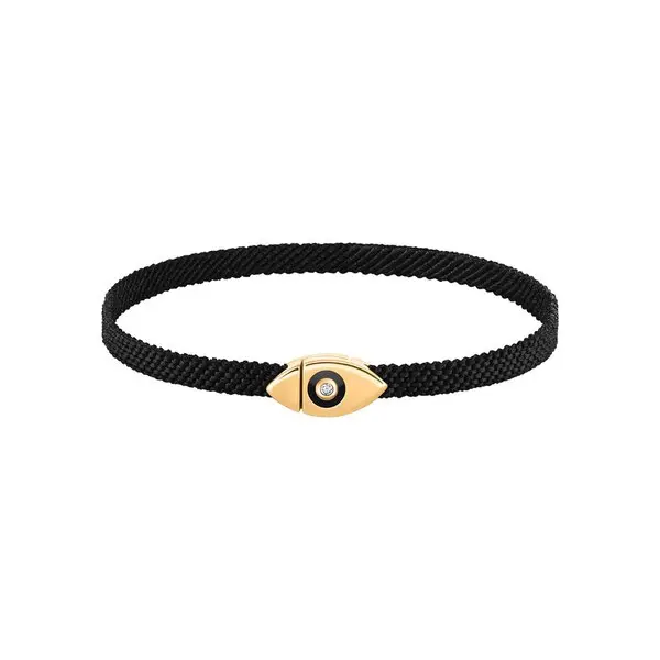 KARMA AND LUCK Black / Gold Infinite Success ’s Evil Eye Black String Bracelet - Black/gold