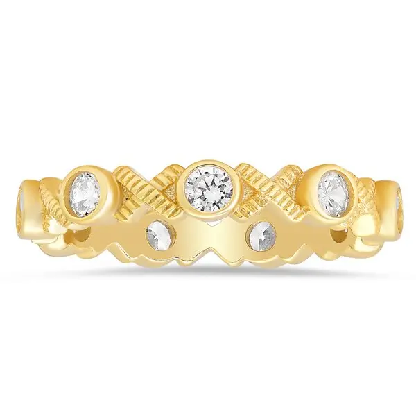 KYLIE HARPER Diamond-cut Xo Eternity Band Ring - Gold