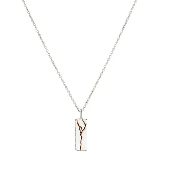 POSH TOTTY DESIGNS Sterling Kintsugi Tag Necklace - Silver