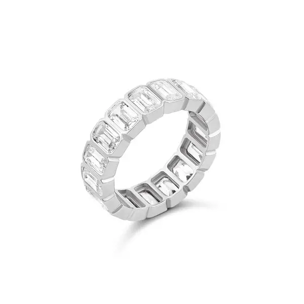 SHYMI Emerald Bezel-set Eternity Band - Silver