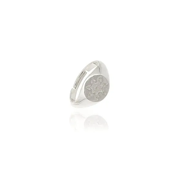 SPERO LONDON Star Sun Stackable Sterling Signet Ring - Silver