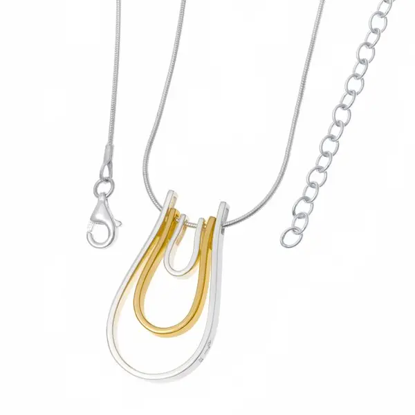LUCY QUARTERMAINE Solid Sterling Horse Shoe Tri Petal Pendant - Silver