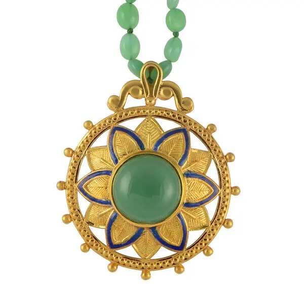 EMMA CHAPMAN JEWELS Bali Chrysoprase Statet Pendant - Green